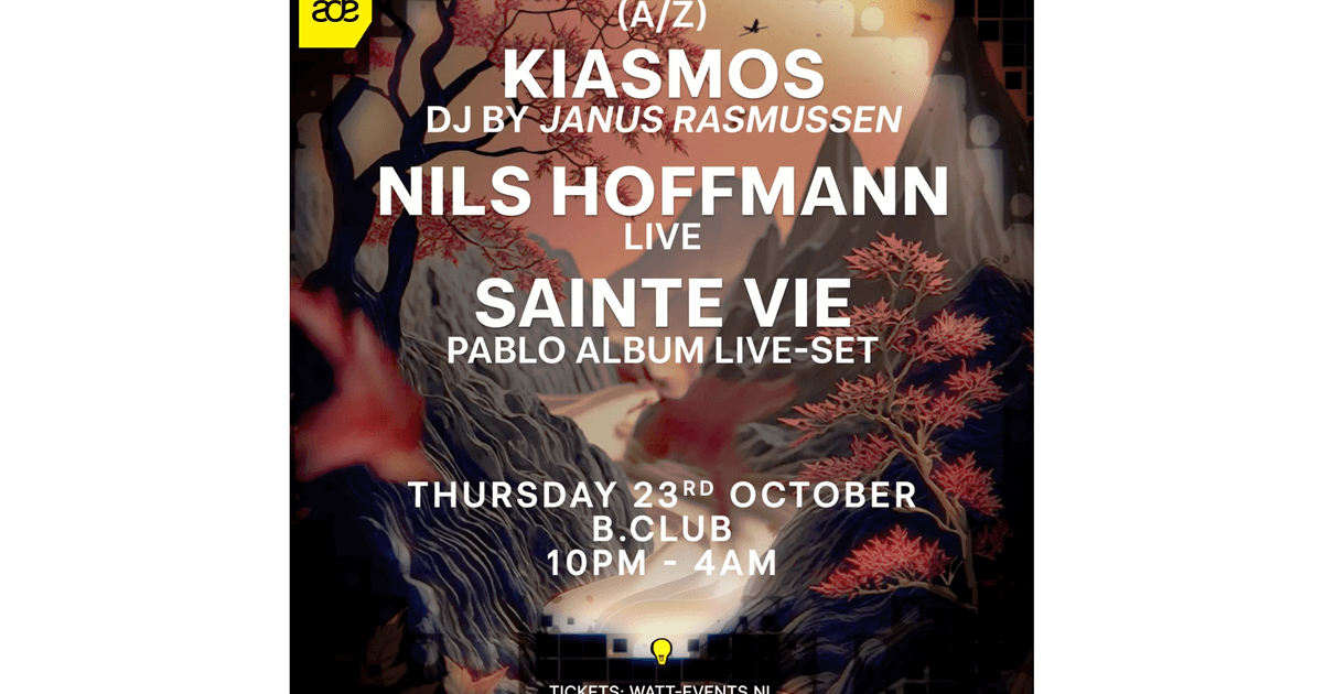 Beatport Tickets - Kiasmos (dj), Nils Hoffman (live) & Sainte Vie (live)